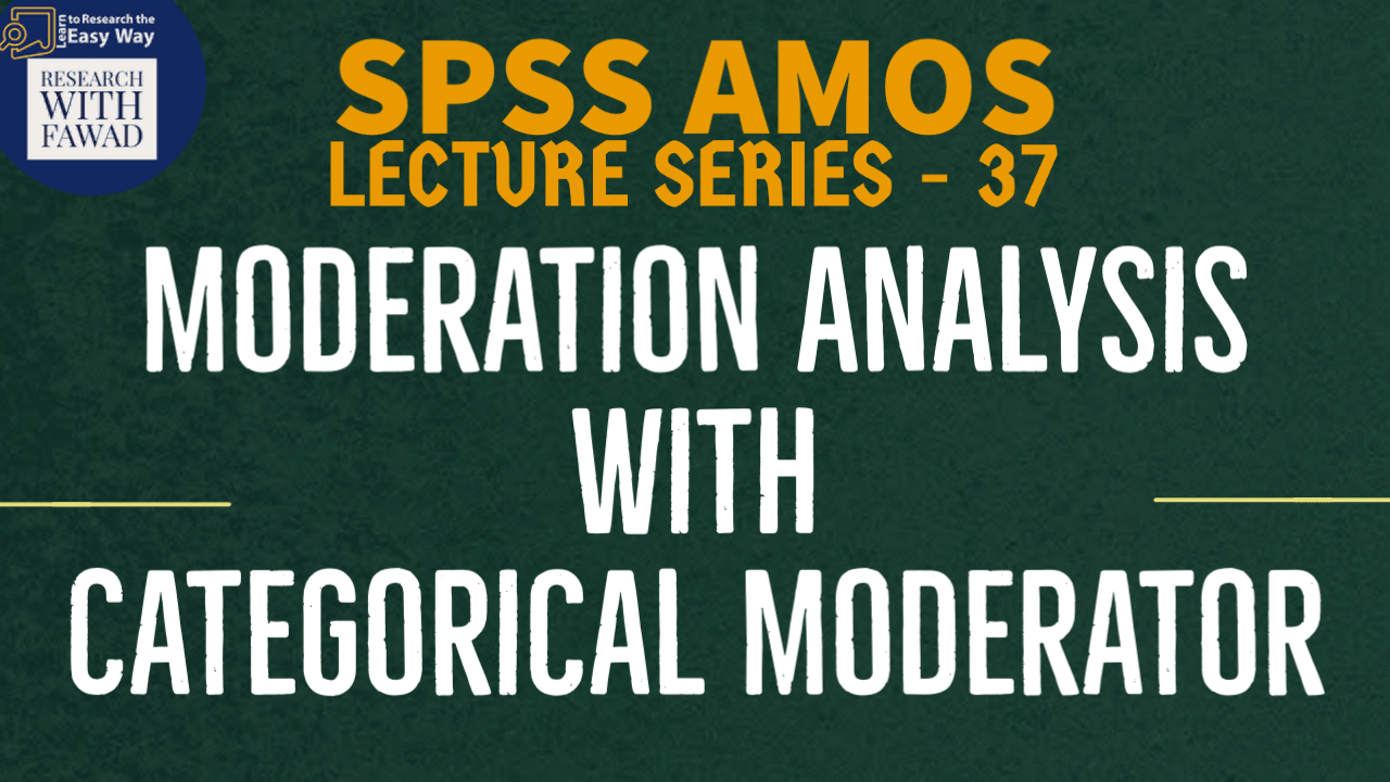 Moderation Anlaysis With Categorical Moderator In SPSS AMOS ResearchWithFawad