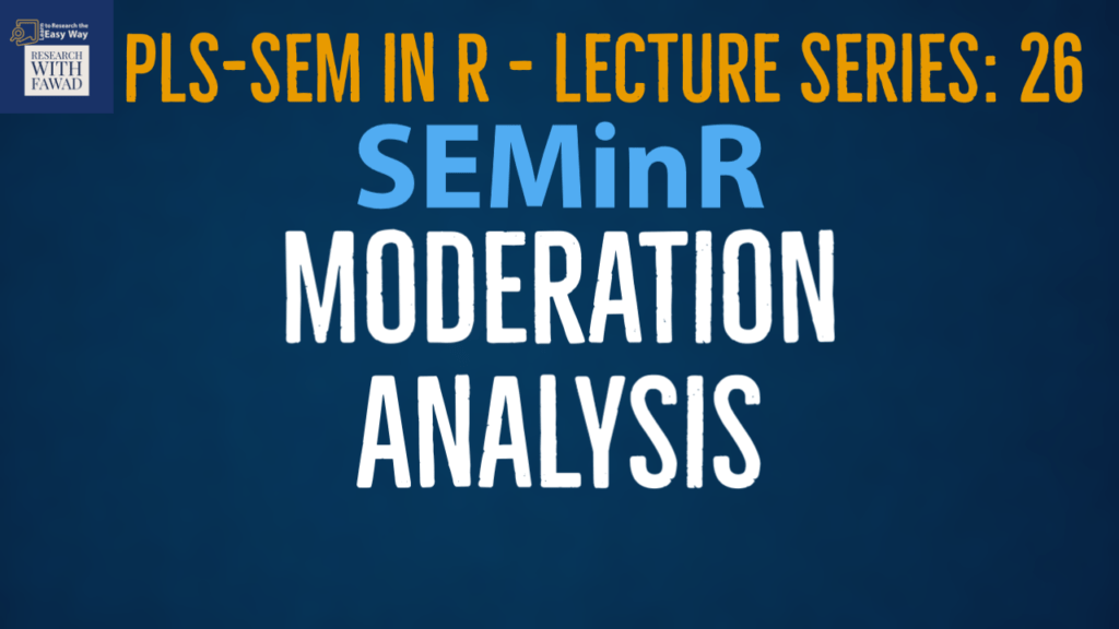 SEMinR Package: Moderation Analysis - ResearchWithFawad