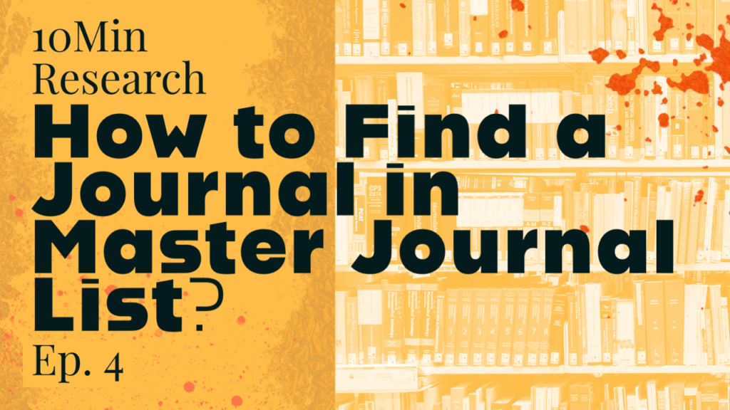 How to Find a Journal using Master Journal List? - ResearchWithFawad